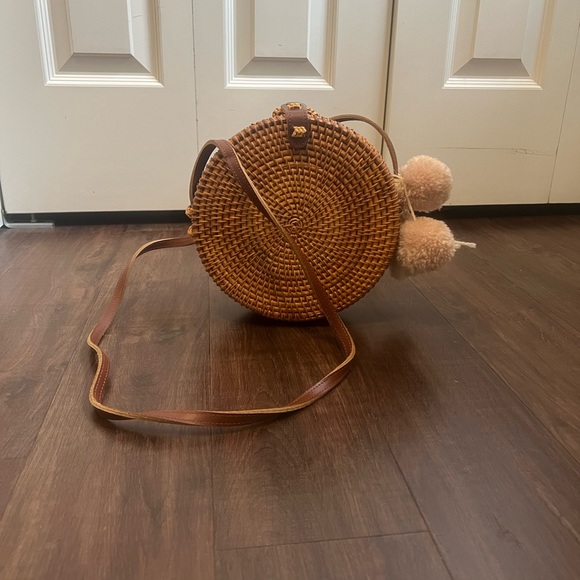 Bags | Round Straw Rattan Crossbody Bag | Poshmark